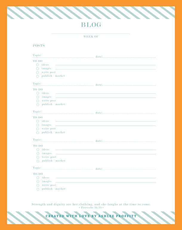 Printable Template Blog